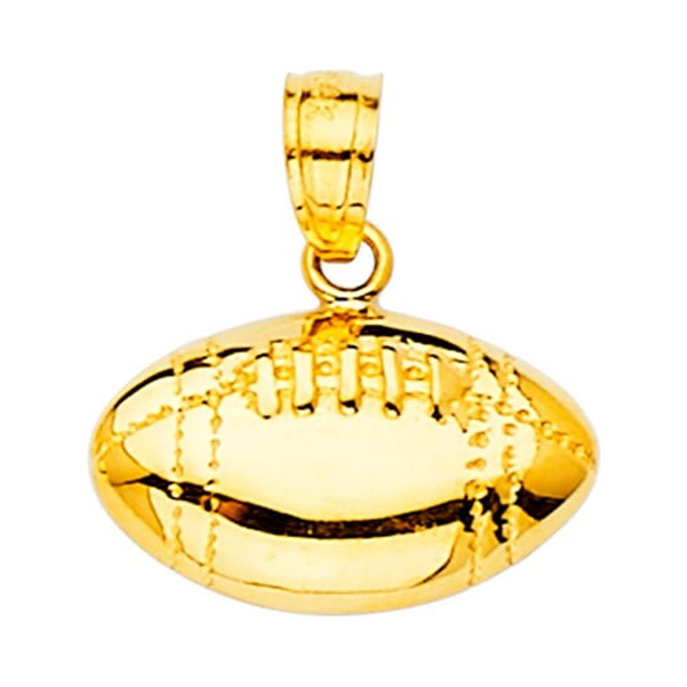 FB Jewels 14K Yellow Gold Football Pendant 15mm X 14mm - Walmart.com