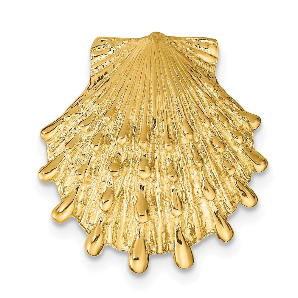 FB Jewels 14K Yellow Gold Lion's Paw Shell Pendant Slide - Walmart.com