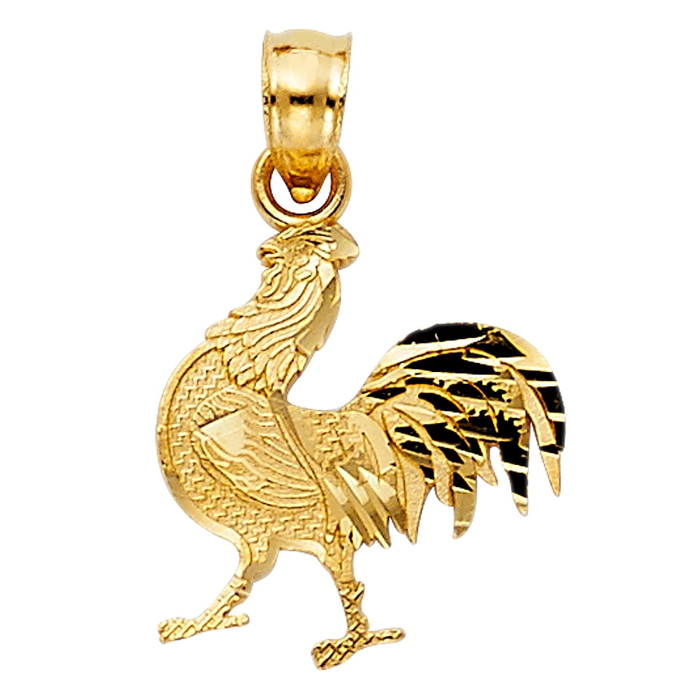 FB Jewels 14K Yellow Gold Rooster Pendant 15mm X 13mm - Walmart.com