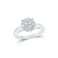 Fb Jewels 14kt White Gold Womens Princess Diamond Cluster Bridal