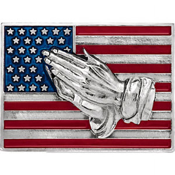 FB Jewels 925 Sterling Silver American Flag with Praying Hands Lapel ...