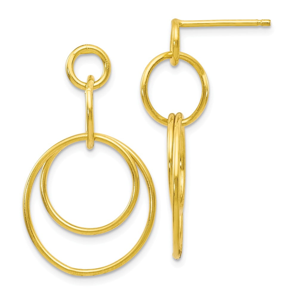 FB Jewels Leslie's Sterling Silver Gold-tone Polished Post Dangle ...