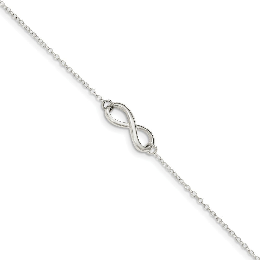 FB Jewels Sterling Silver Polished w/1in. Ext. Infinity Symbol Anklet ...