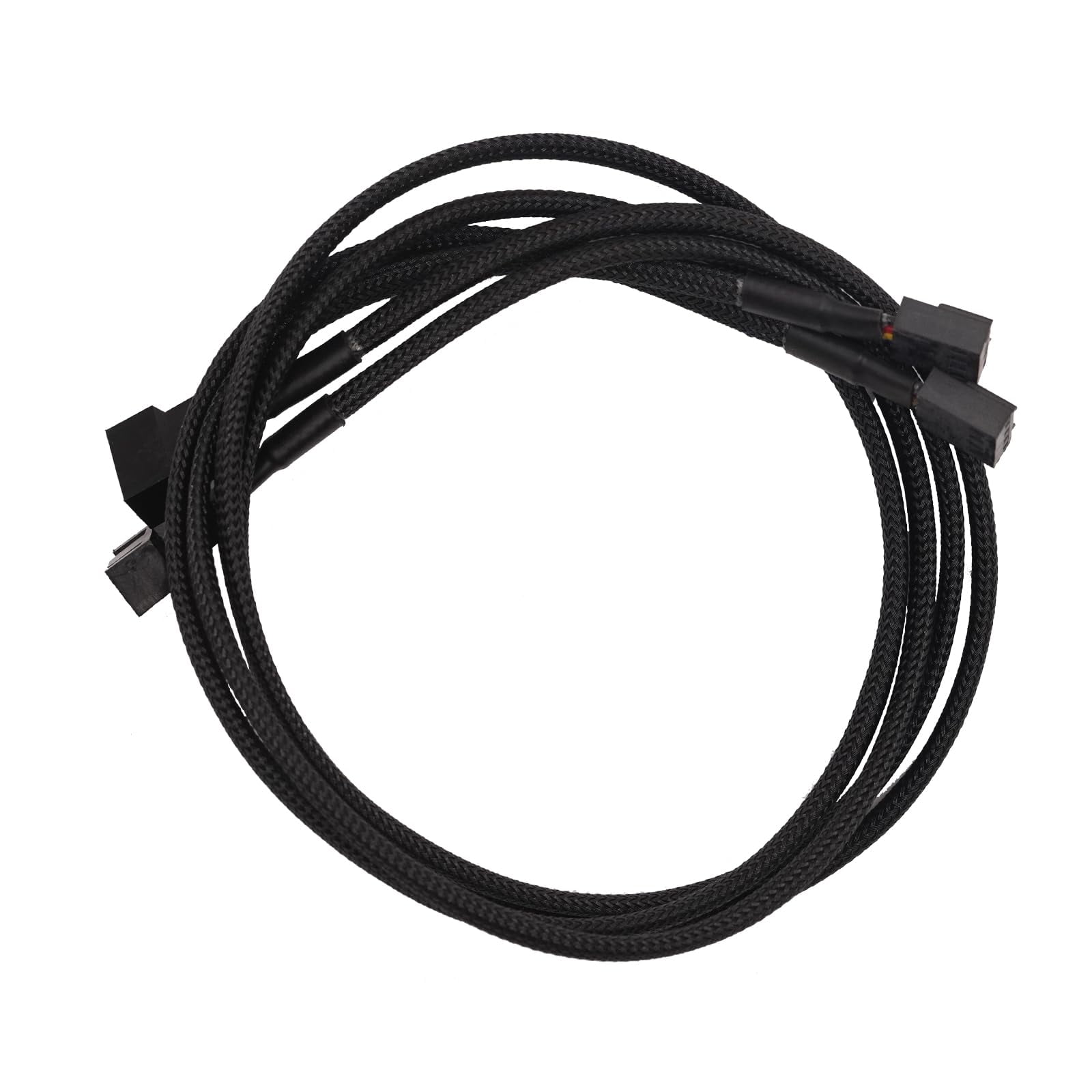 FBHDZVV 2PCS 4Pin PWM KEF16 Fan Splitter Cable, Sleeved Braided Adapter ...