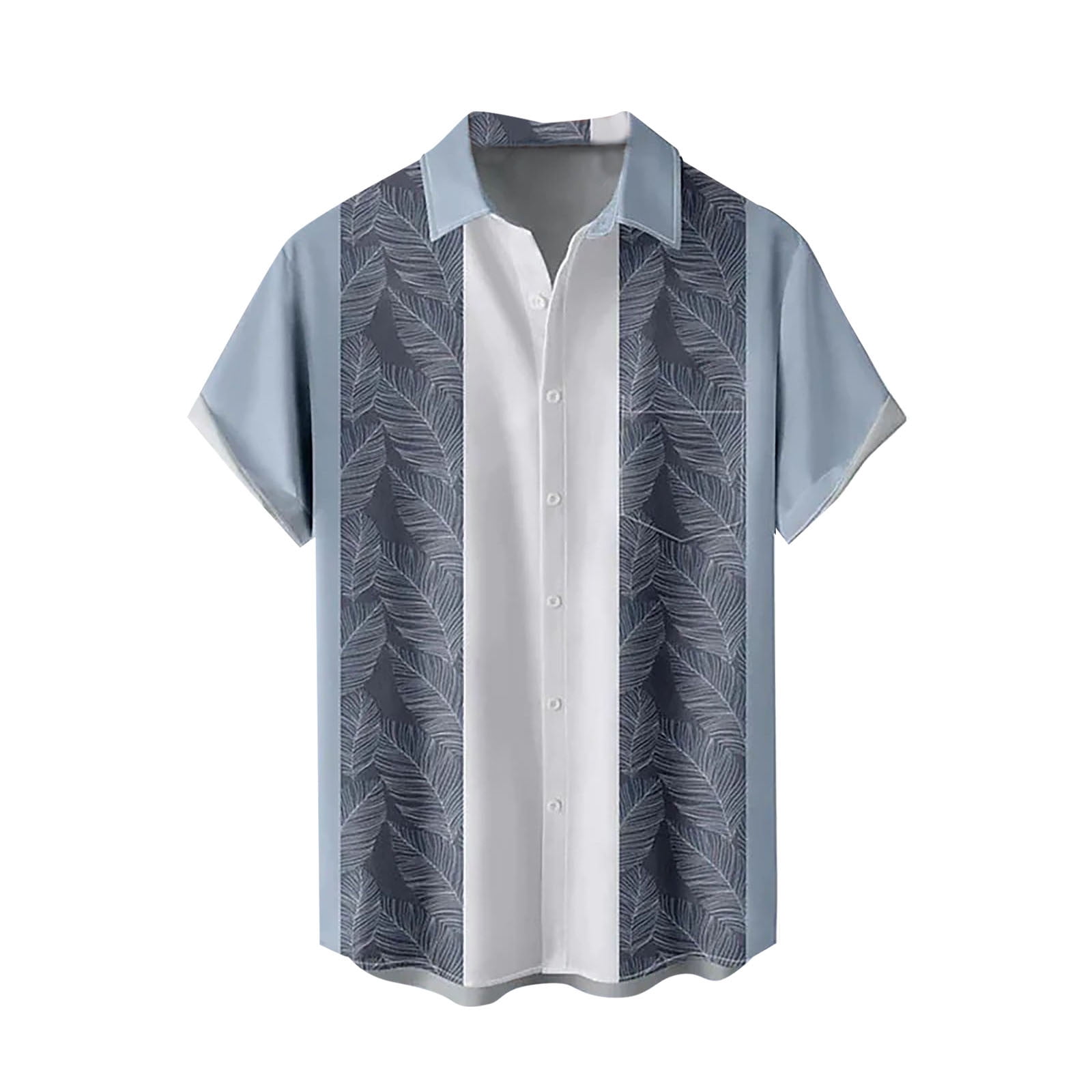 FBMDBB Cotton Button up Shirts for Men Summer Fashion Pocket Laple Neck ...