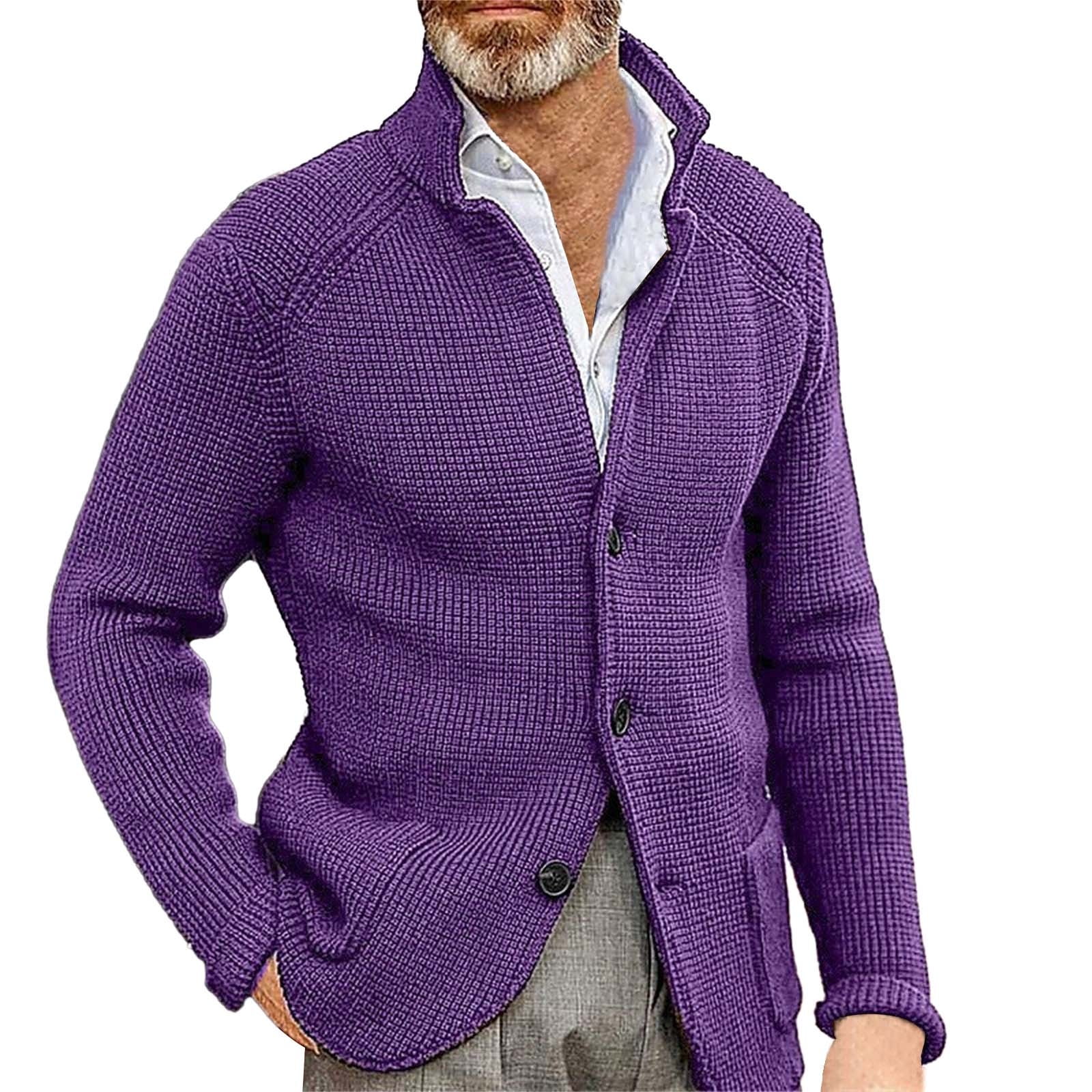 FBMDBB Men's Cardigan Sweater Cable Knit V Neck Button up Sweaters ...