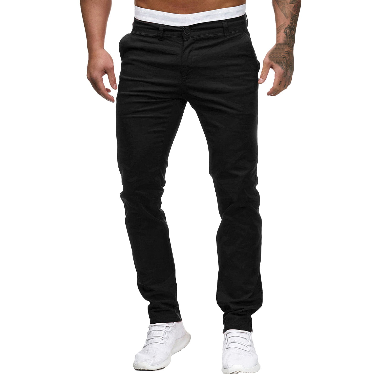 FBMDBB Mens Casual Joggers Pants - Cotton Drawstring Chino Cargo Pants ...