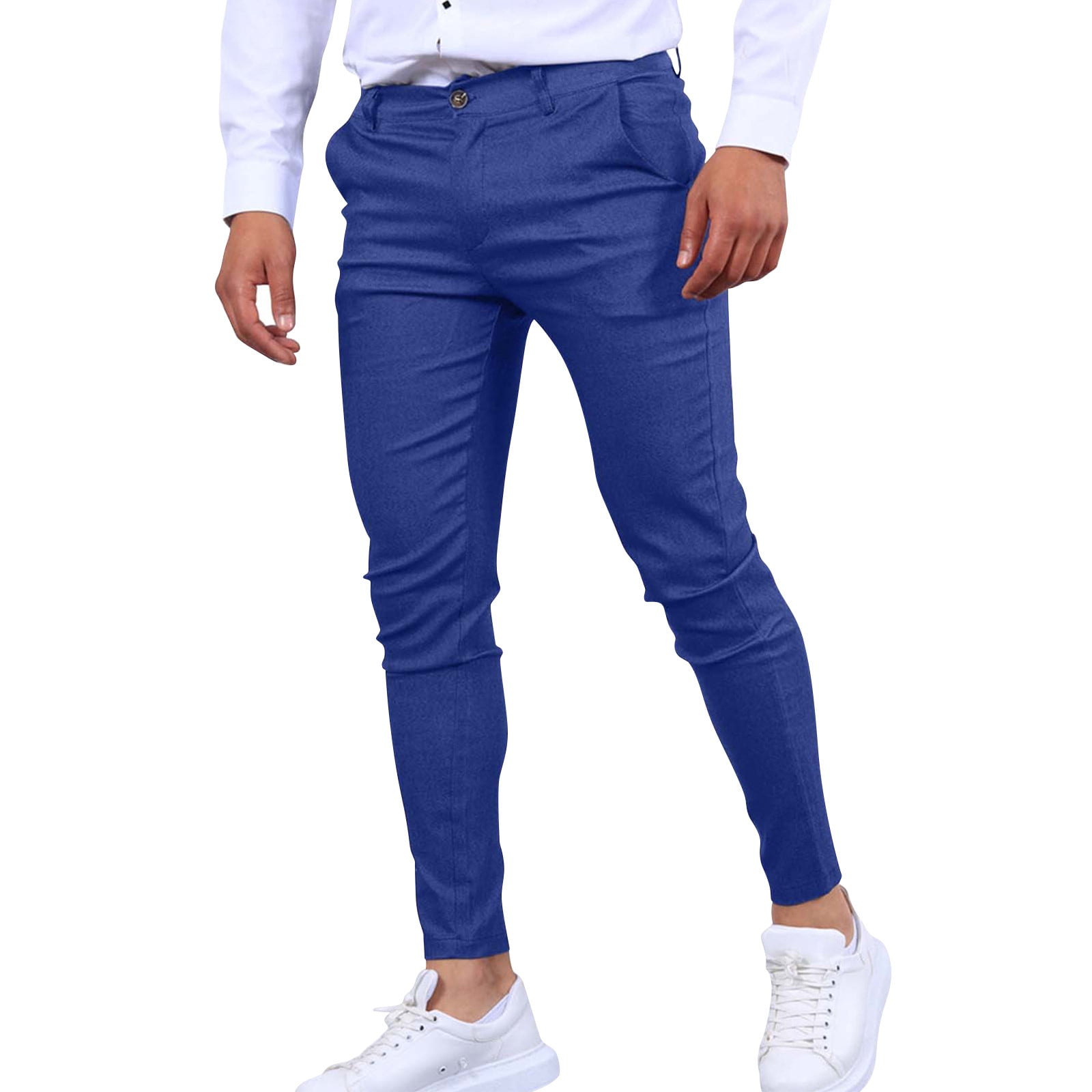 FBMDBB New Men's Four Seasons Solid Color Texture Casual formal Pants ...