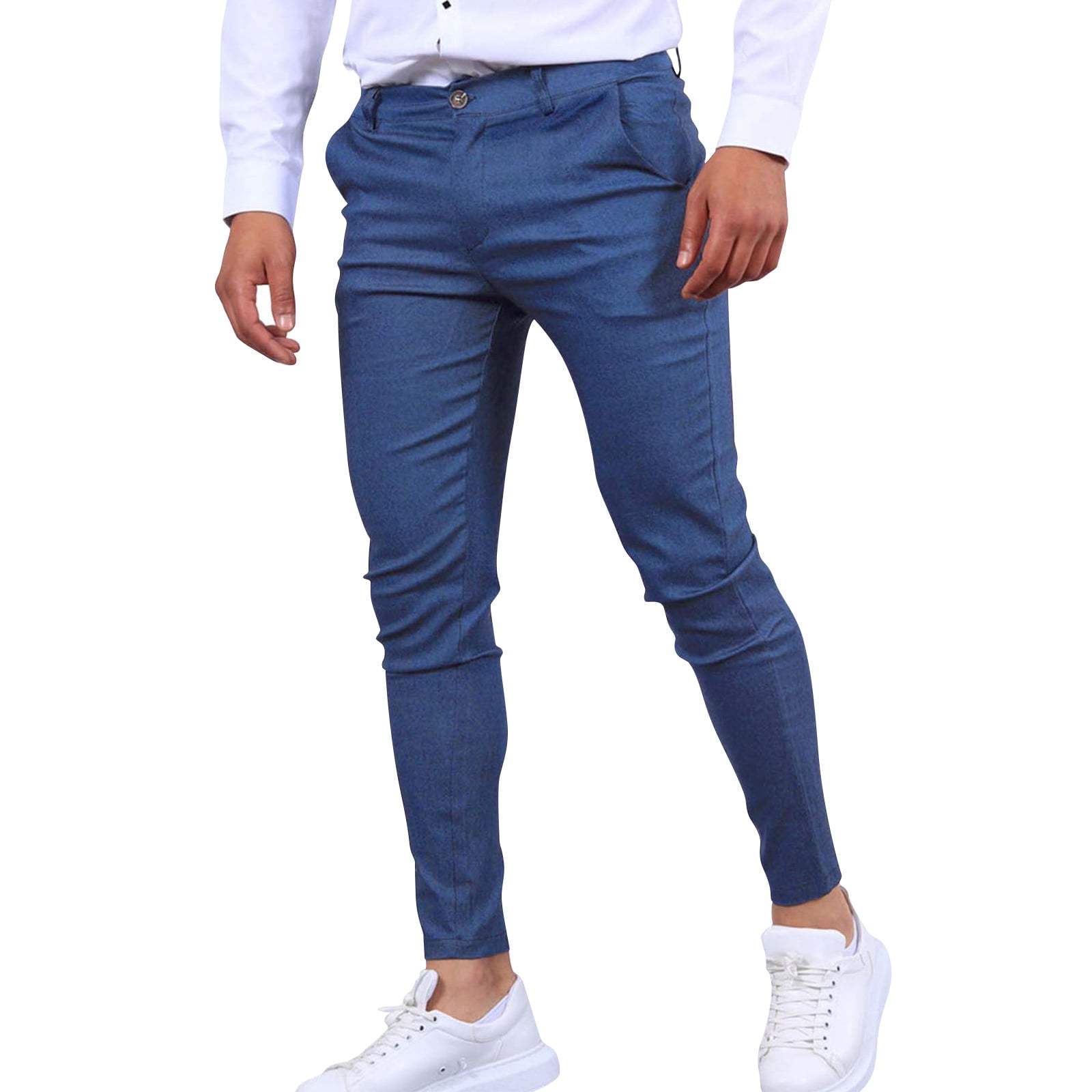FBMDBB New Men's Four Seasons Solid Color Texture Casual formal Pants ...