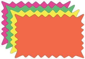 FBR230 Fluorescent Rectangular Burst Price Blank Cards "Neon Star" Pack ...