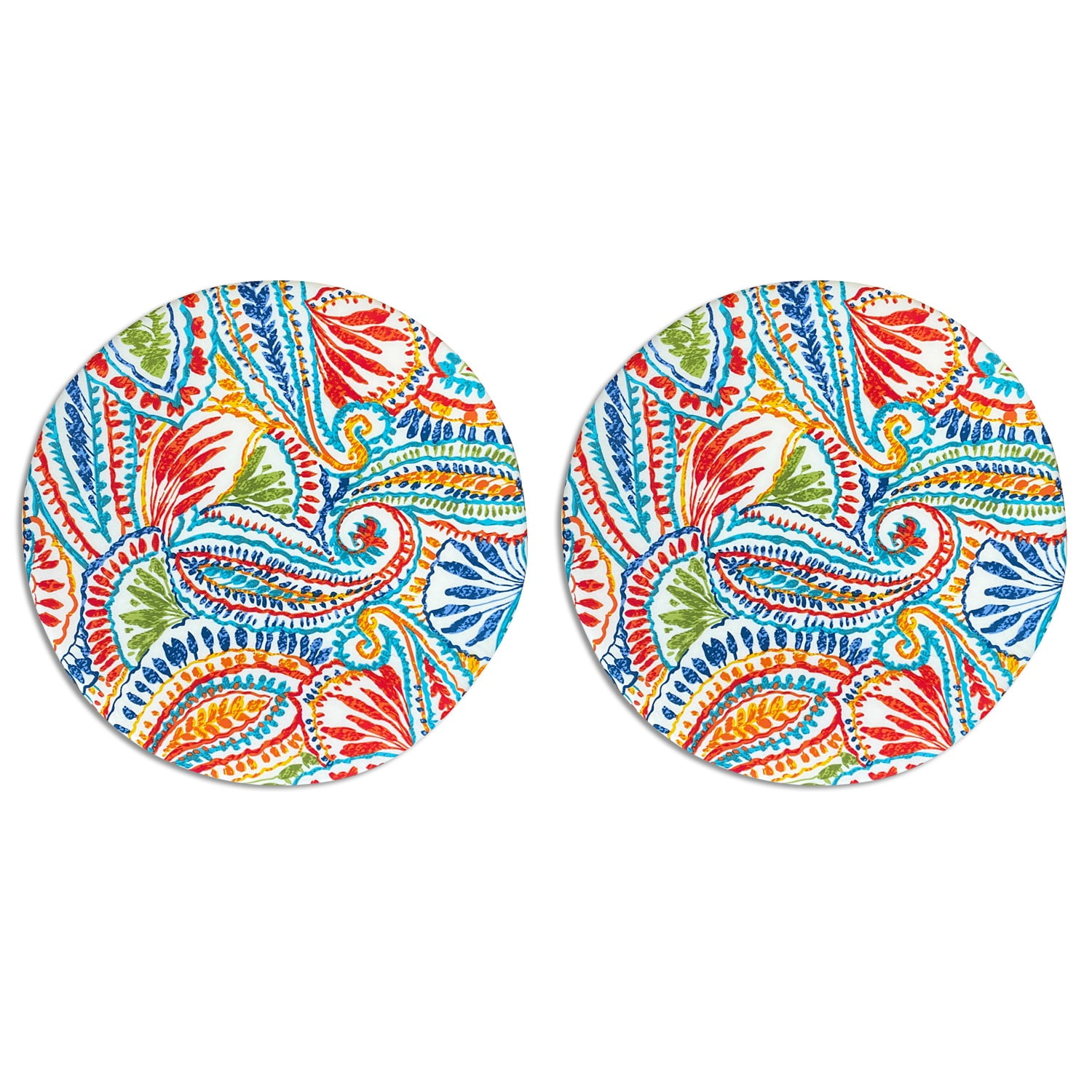 FBTS Prime 22x22 inch Round Multi-color Paisley Outdoor Floor Cushions ...