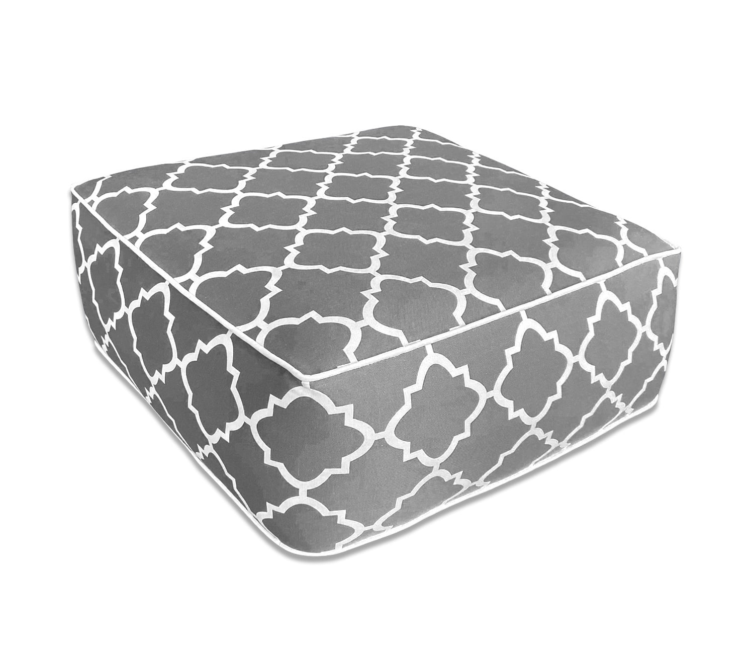 FBTS Prime Inflatable Footstool Ottoman Grey Geometry Square 23x9 Inch ...