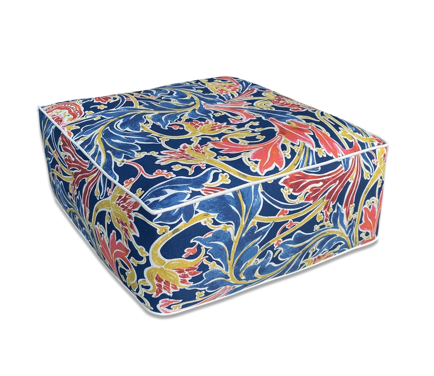 FBTS Prime Inflatable Footstool Ottoman Navy Paisley Square 23x9 Inch ...
