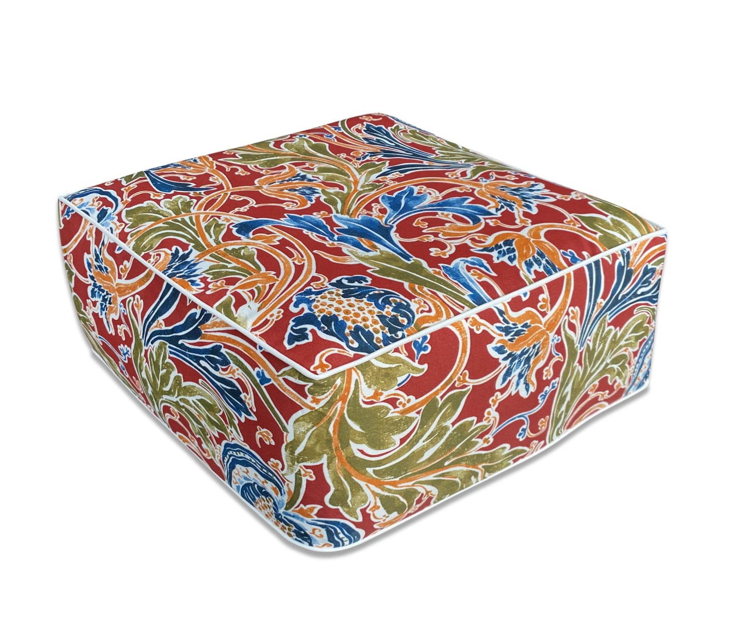 FBTS Prime Inflatable Footstool Ottoman Red Paisley Square 23x9 Inch ...