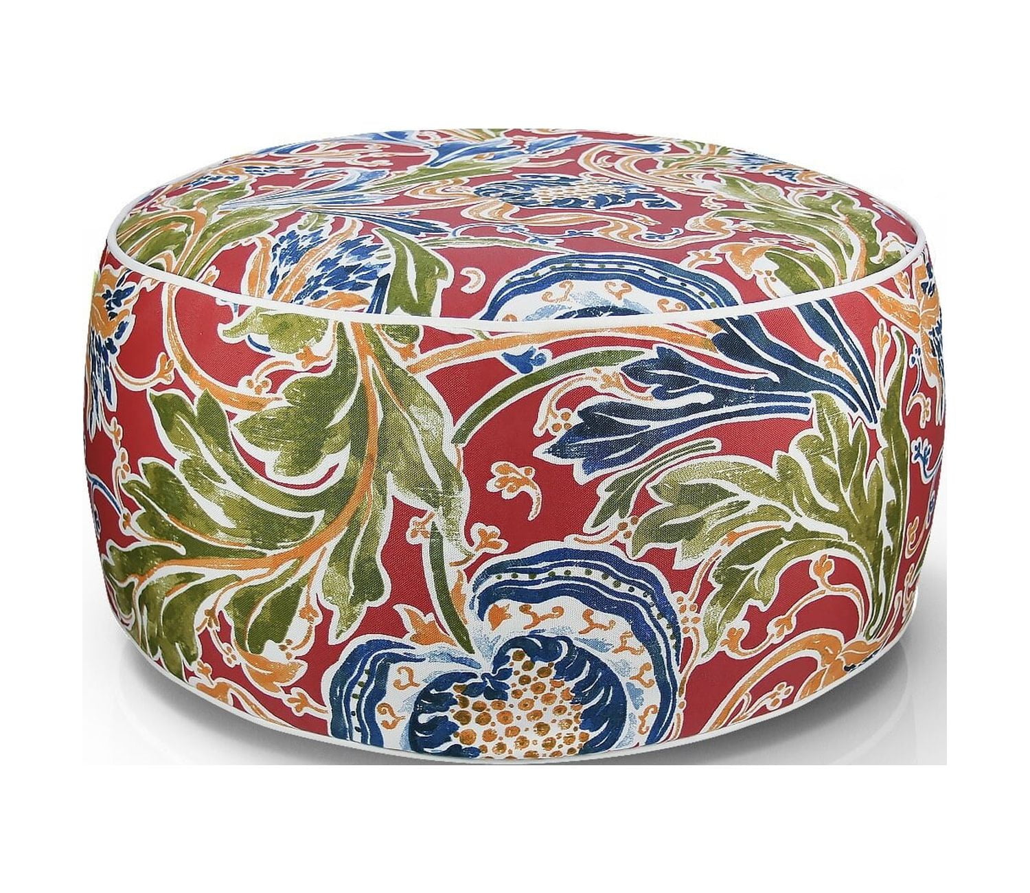 FBTS Prime Outdoor Ottomans Inflatable Footstool Red Paisley Round 21x9 ...