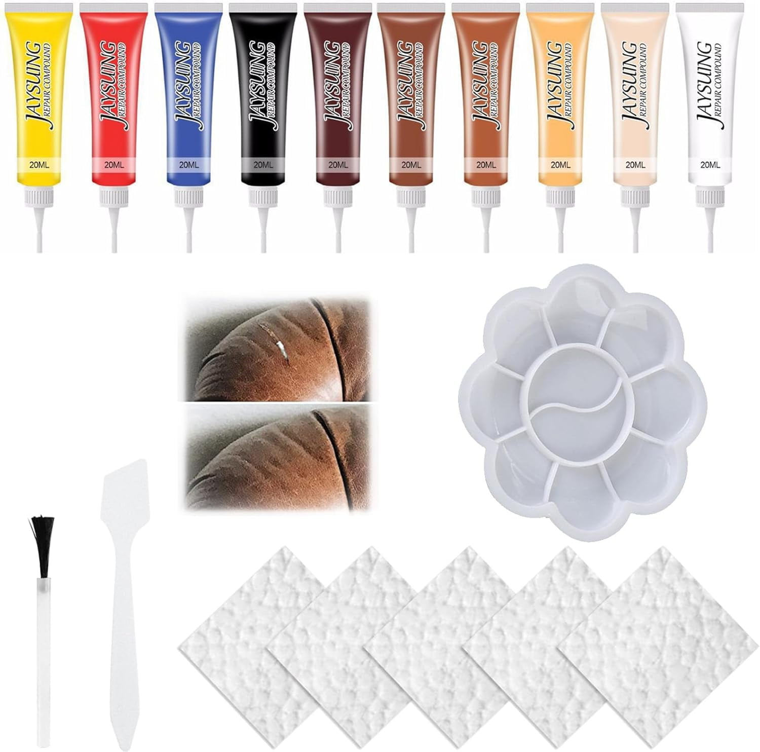 FC-10 Colors Leather Filler Repair Kit, Leather Dye Filler Paint ...