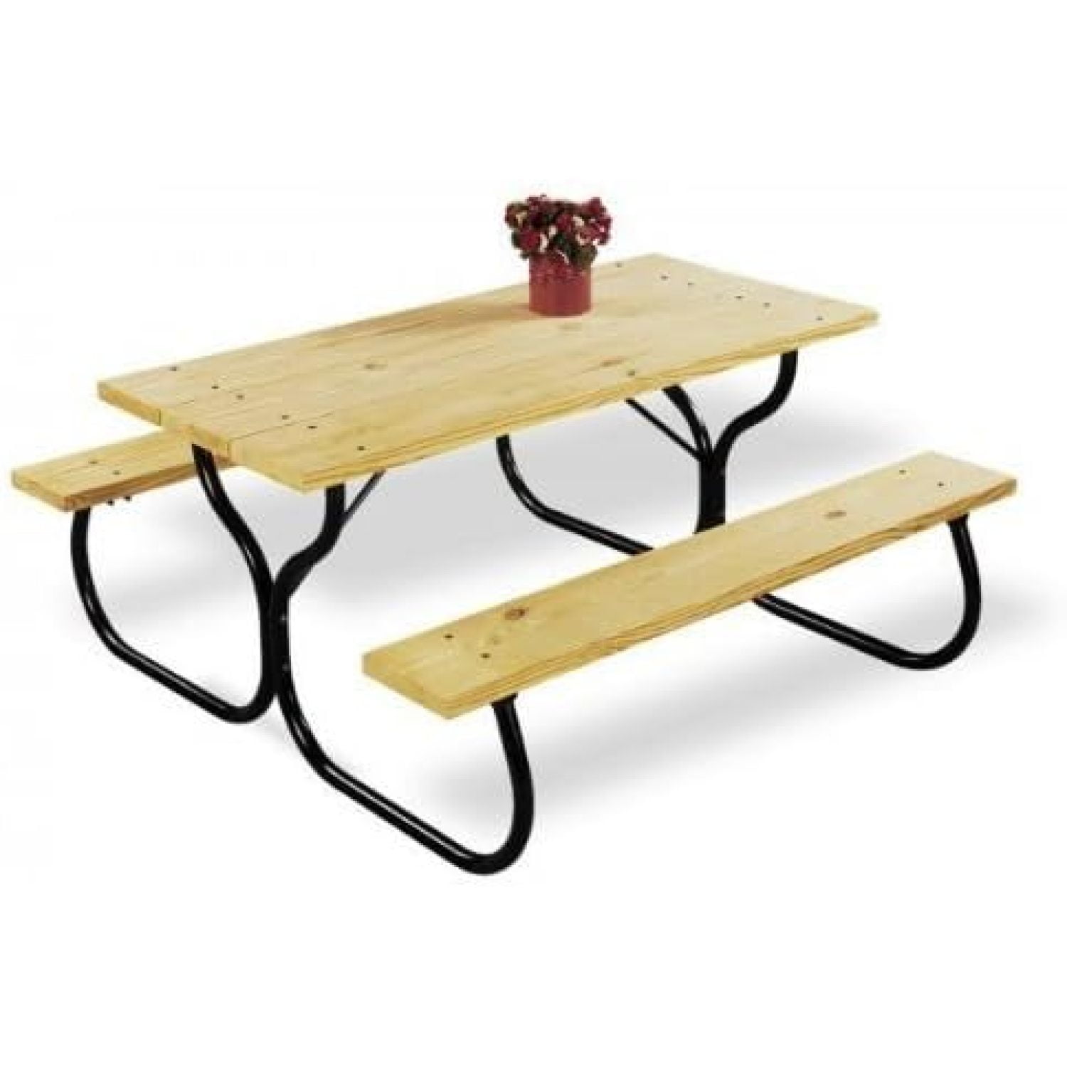 FC-30 Heavy Duty Black Metal Picnic Table Frame with Easy Assembly ...