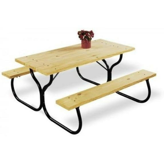 FC-30 Heavy Duty Black Metal Picnic Table Frame with Easy Assembly ...