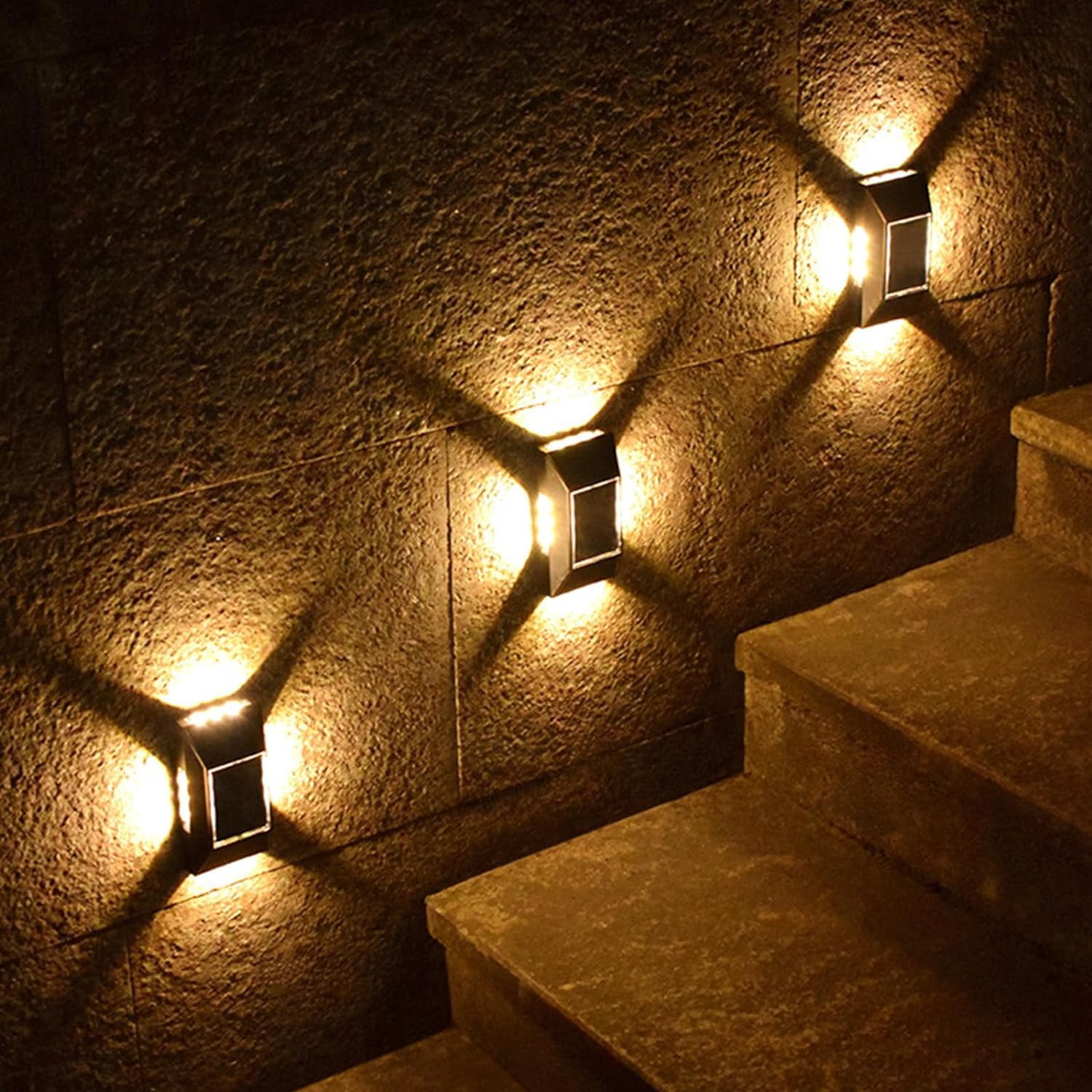 FC-5Pack Outdoor Wall Lights, Four-Sided Illuminate Outdoor Sunlight ...