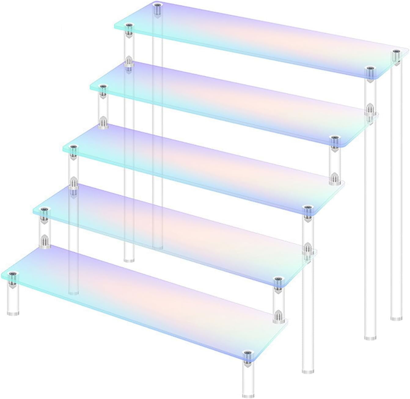 FC-Acrylic Risers Display Stands, 5 Tier Perfume Organizer Display ...