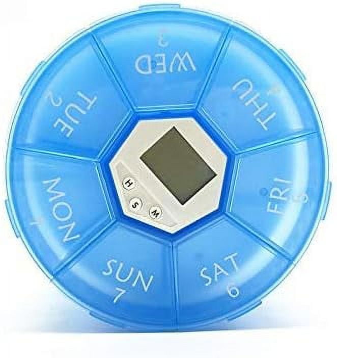 FC-Automatic Pill Dispenser, Digital Timer Pillbox, Round 7-Day Tablet ...