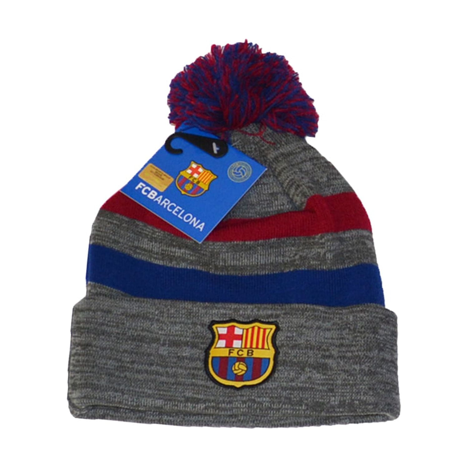 FC Barcelona Beanie Winter Hat official licensed grey fc1 - Walmart.com