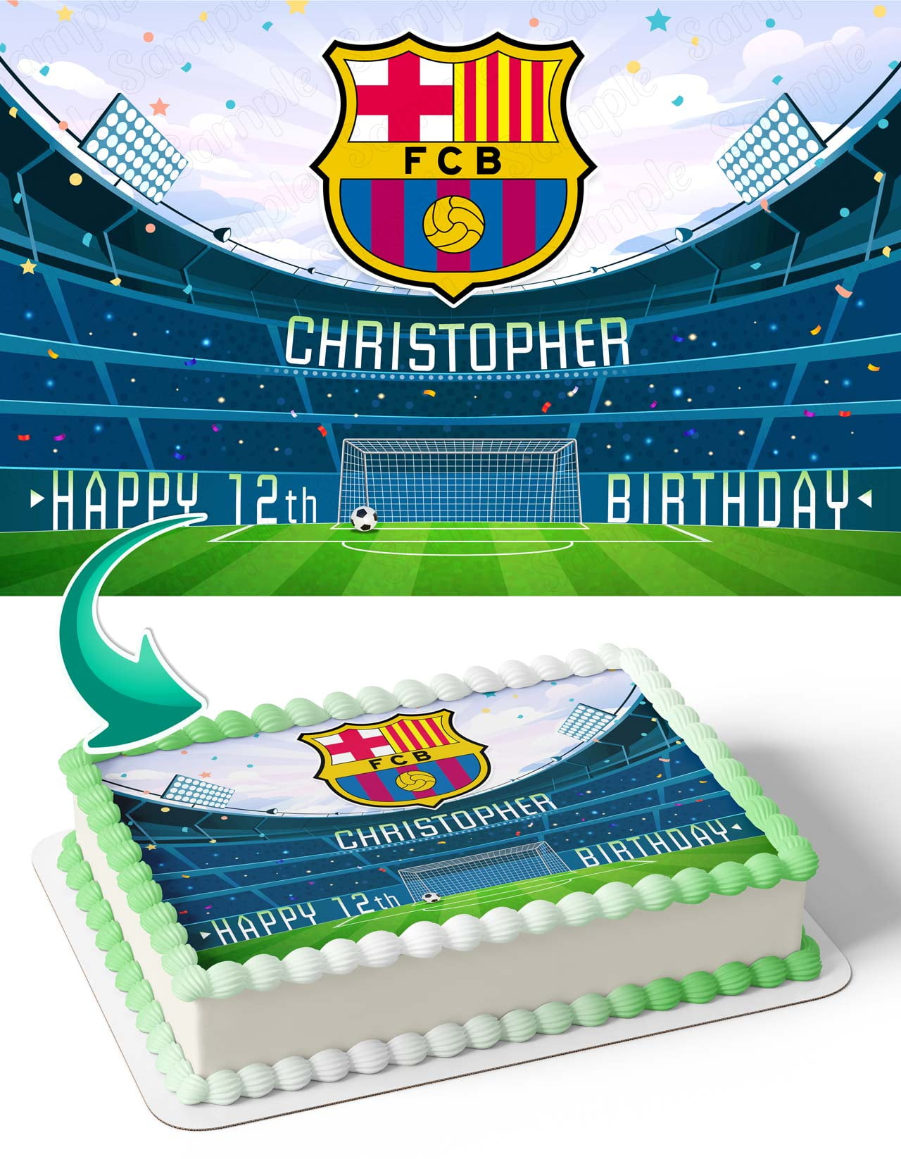 FC Barcelona Edible Cake Image Topper Birthday Cake Picture Photo Icing ...