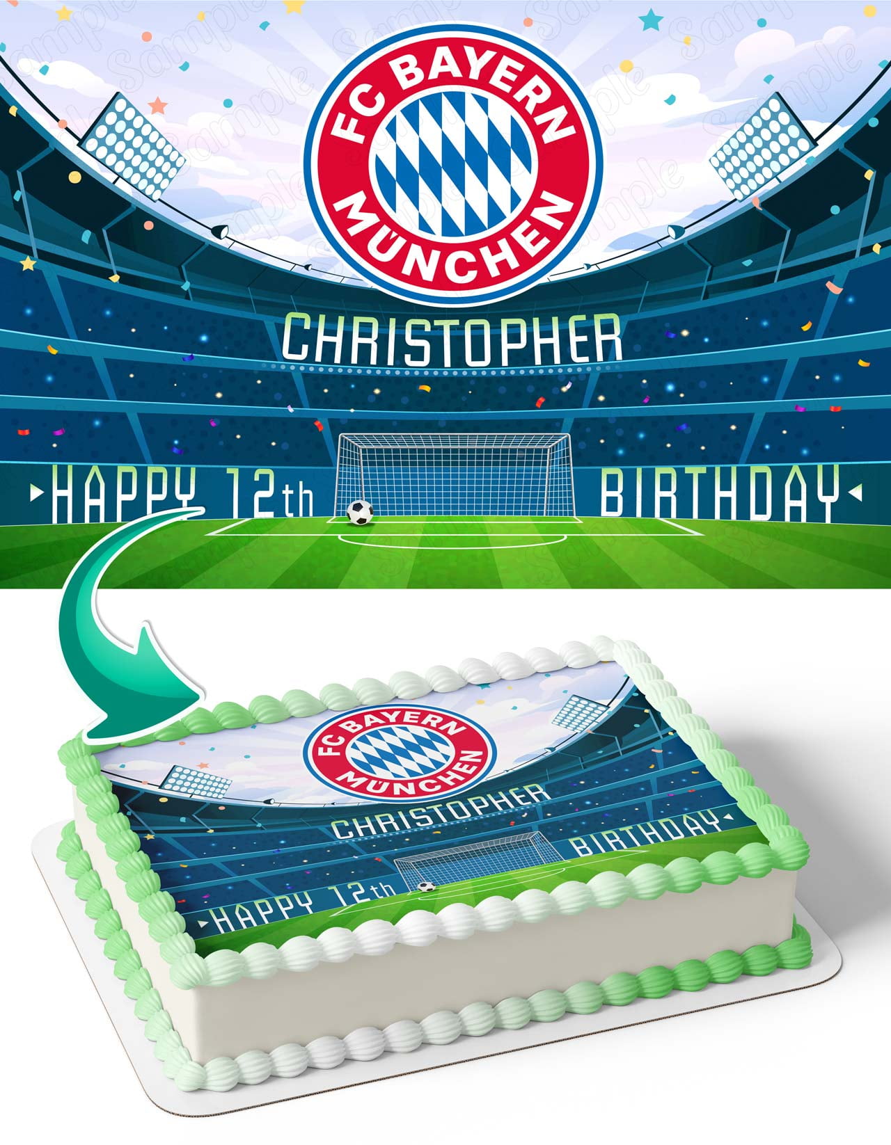 FC Bayern Munich Edible Cake Image Topper Birthday Cake Picture Photo ...