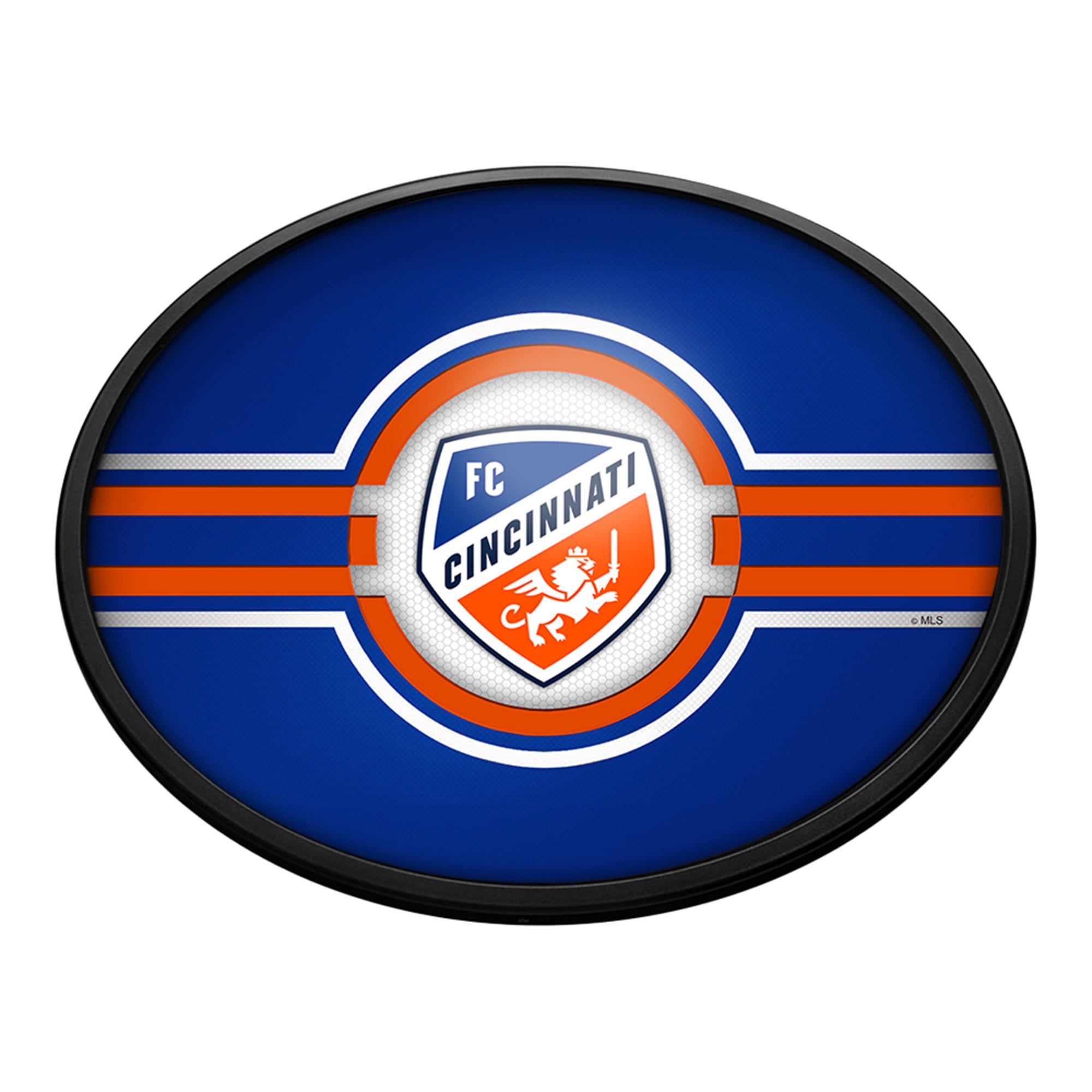 FC Cincinnati 18'' x 14'' Slimline Illuminated Striped Oval Wall Sign ...