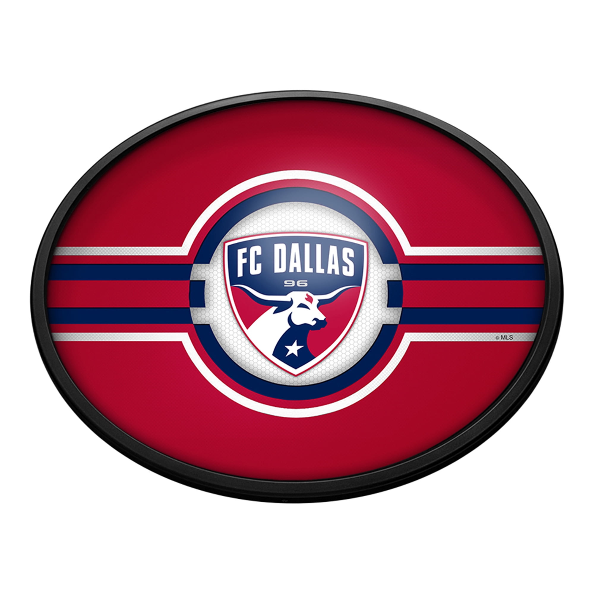 FC Dallas 18'' x 14'' Slimline Illuminated Striped Oval Wall Sign ...