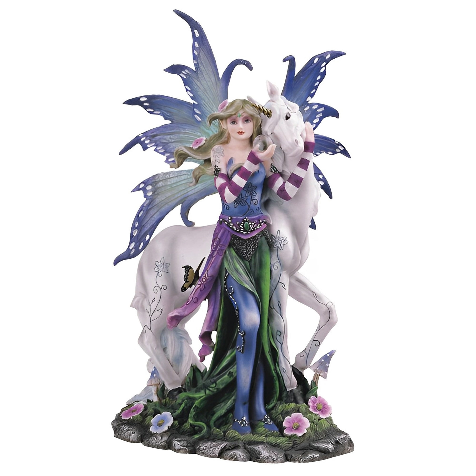 FC Design 10"H Blue and Purple Spring Fairy with Unicorn Figurine ...