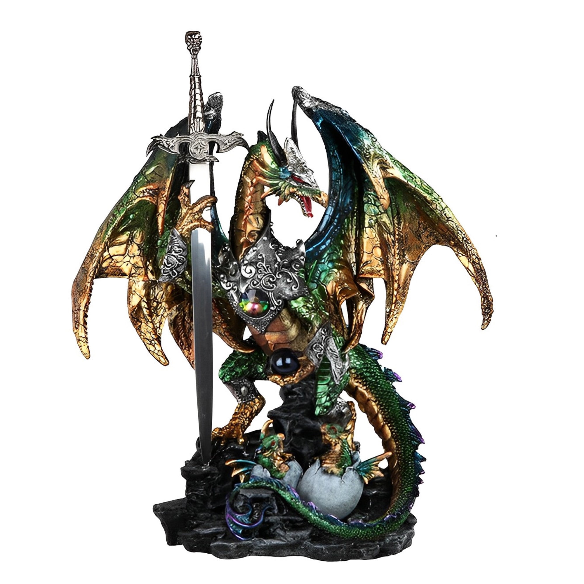 FC Design 15.5"H Green Dragon with Sword Figurine Statue Sculpture ...