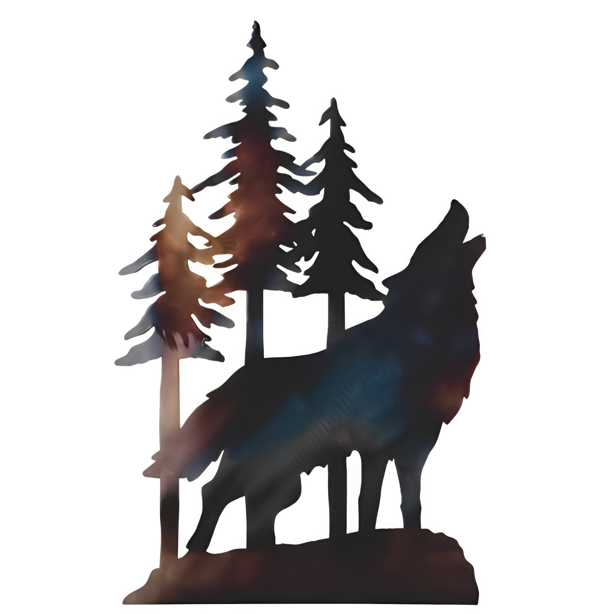 FC Design 16"H Hawling Wolf in Woods Wall Plaque Statue Sculpture ...
