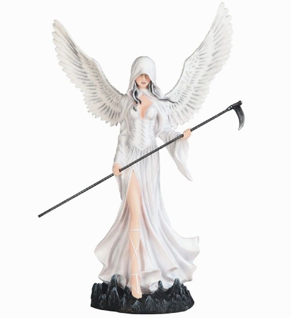 FC Design 24"H Angel of Death in White Walking with Scythe Statue ...