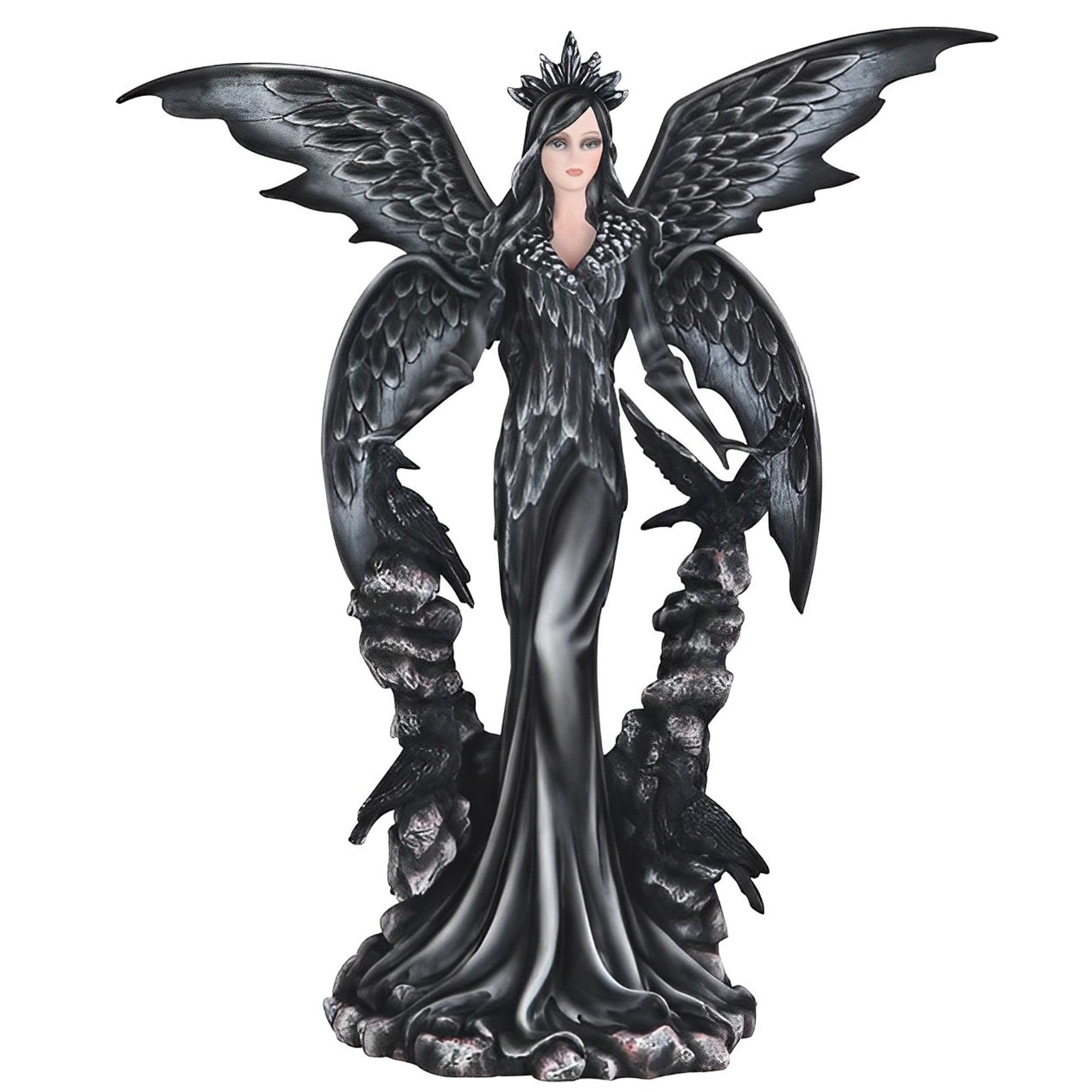 FC Design 25.5"H Gothic Dark Angel Queen with Raven Figurine Statue ...