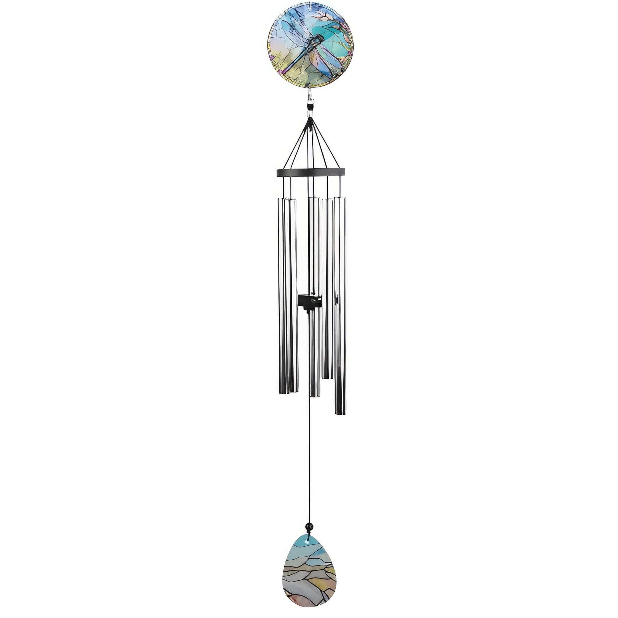FC Design 37" Long Dragonfly Glass Wind Chime Statue Sculpture Ornament ...
