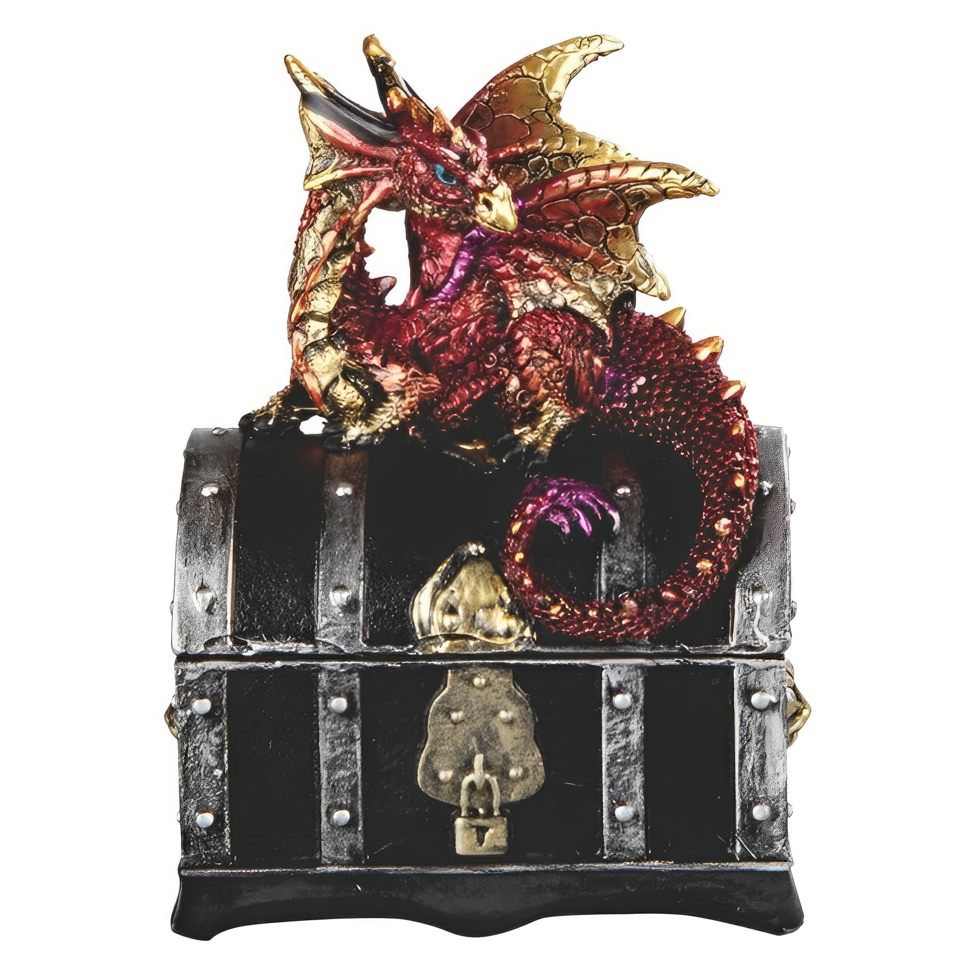 FC Design 4"H Red Dragon Treasure Box Statue Sculpture Ornament ...