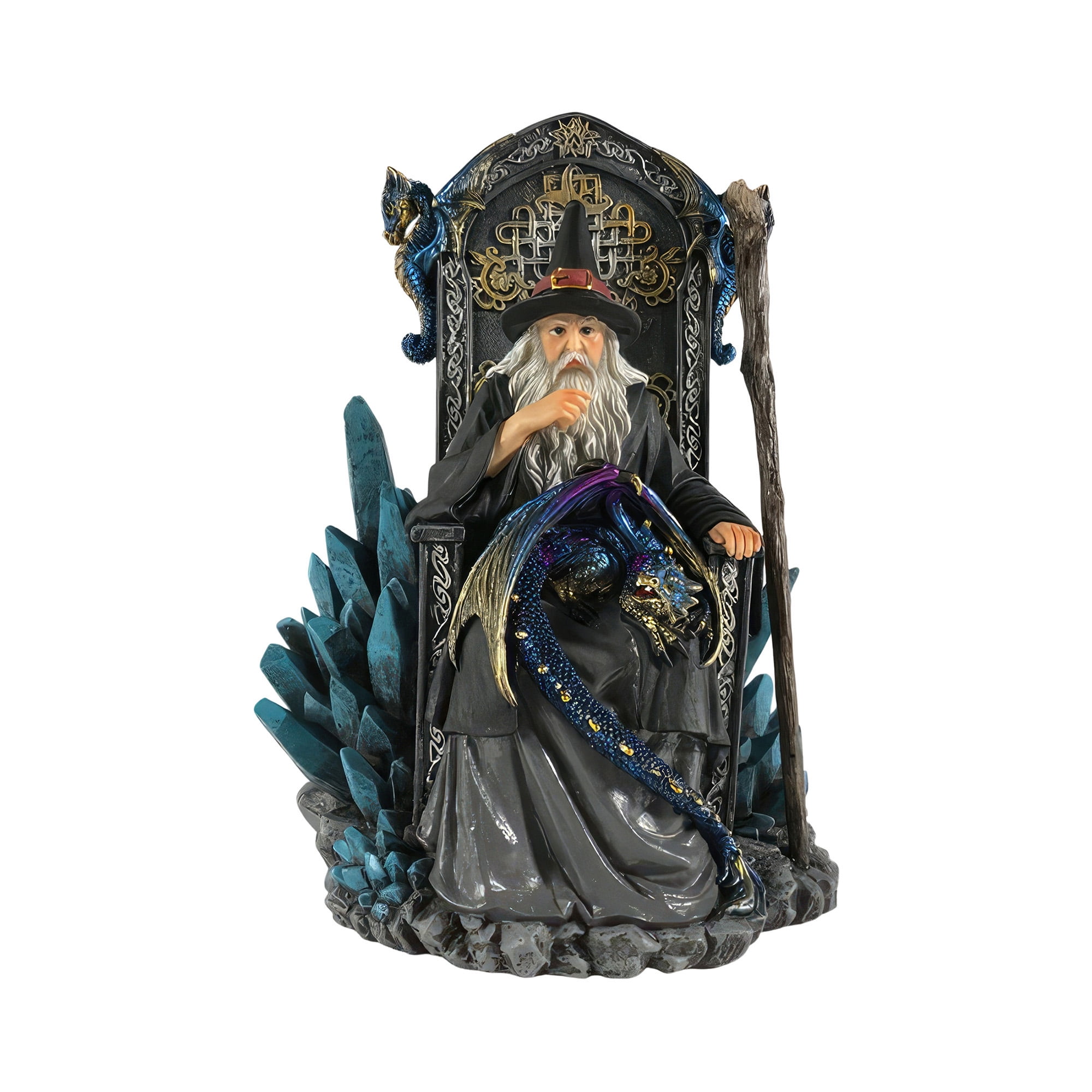 FC Design 7.5"H Wizard with Blue Dragon in Arm Chair Figurine Statue ...
