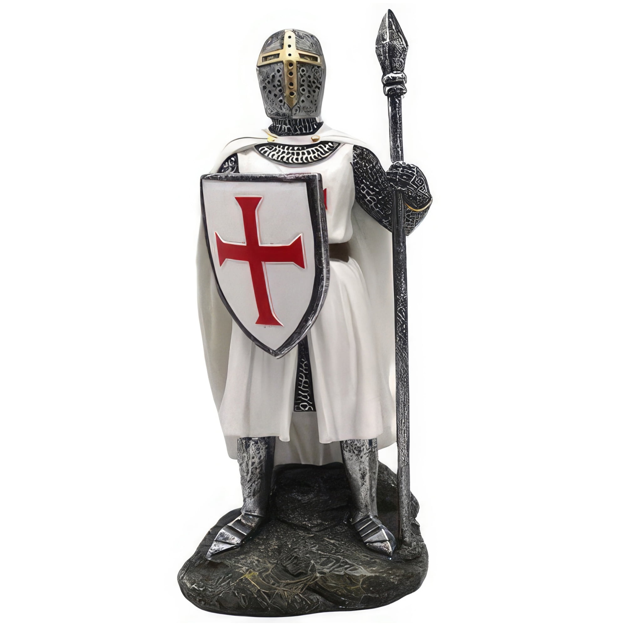 FC Design 7"H White Crusader With Spear and Shield Figurine Statue ...