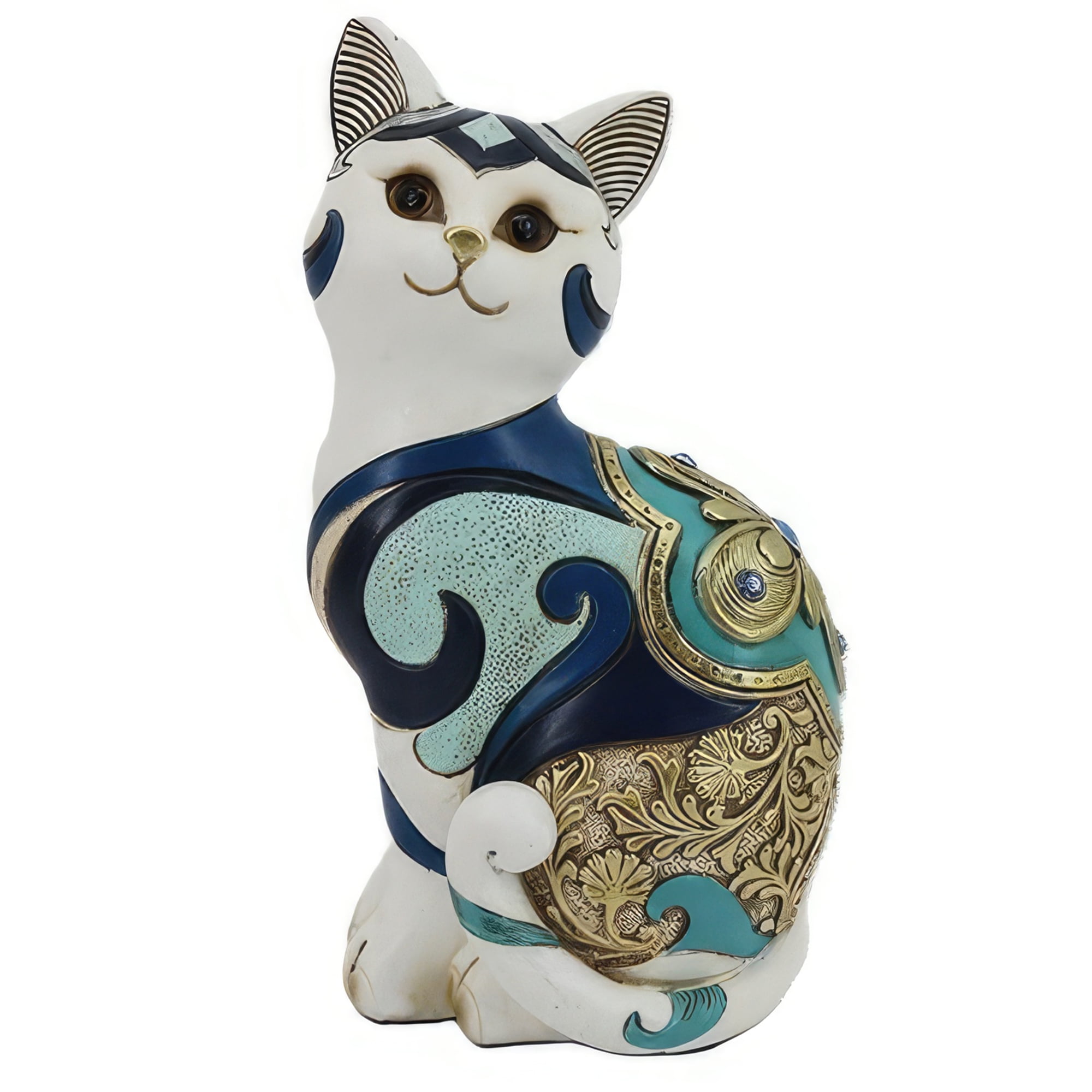 FC Design 8"H White and Blue Cat Figurine Statue Sculpture Ornament ...