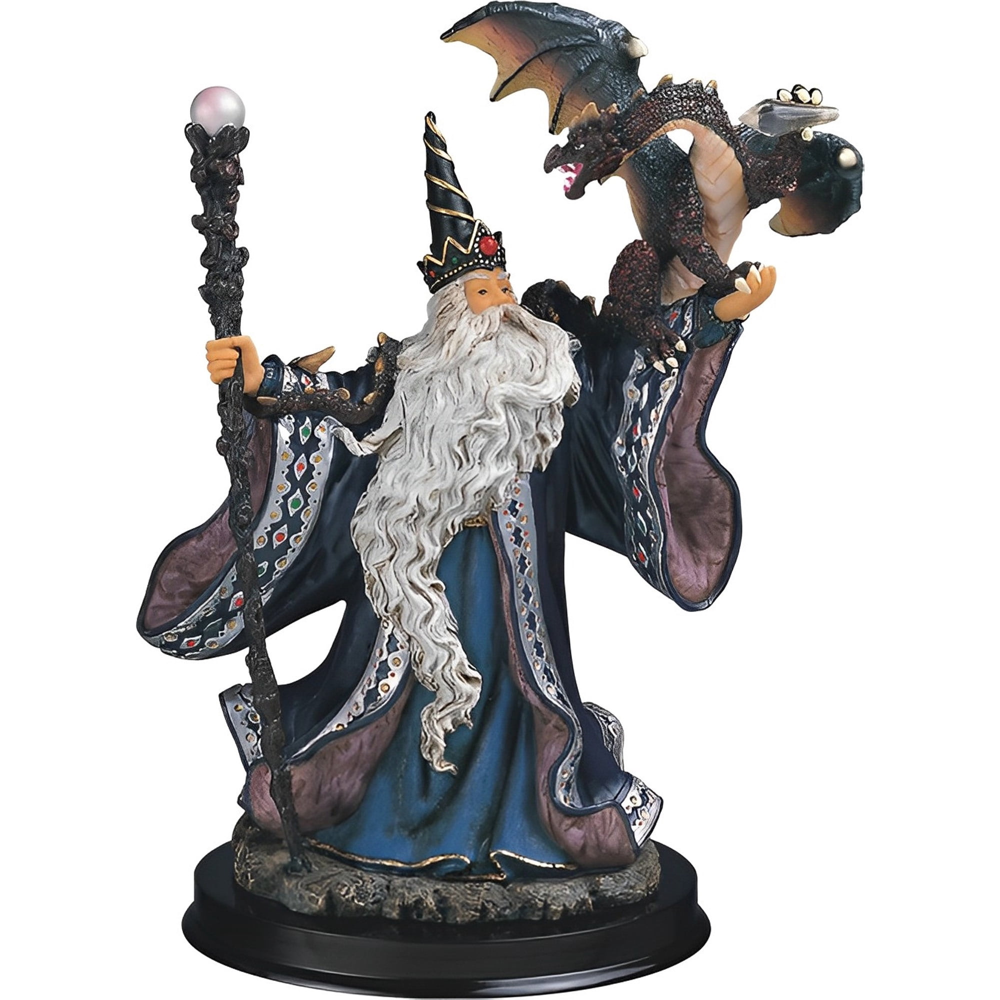 FC Design 9"H Blue Wizard with Magic Wand and Dragon Statue Sculpture ...