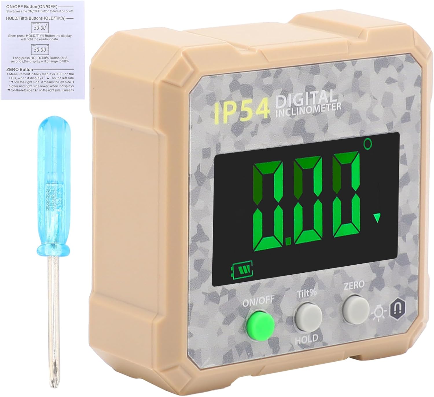 FC-Digital Inclinometer,Digital Angle Finder,Mini LCD Display Digital ...