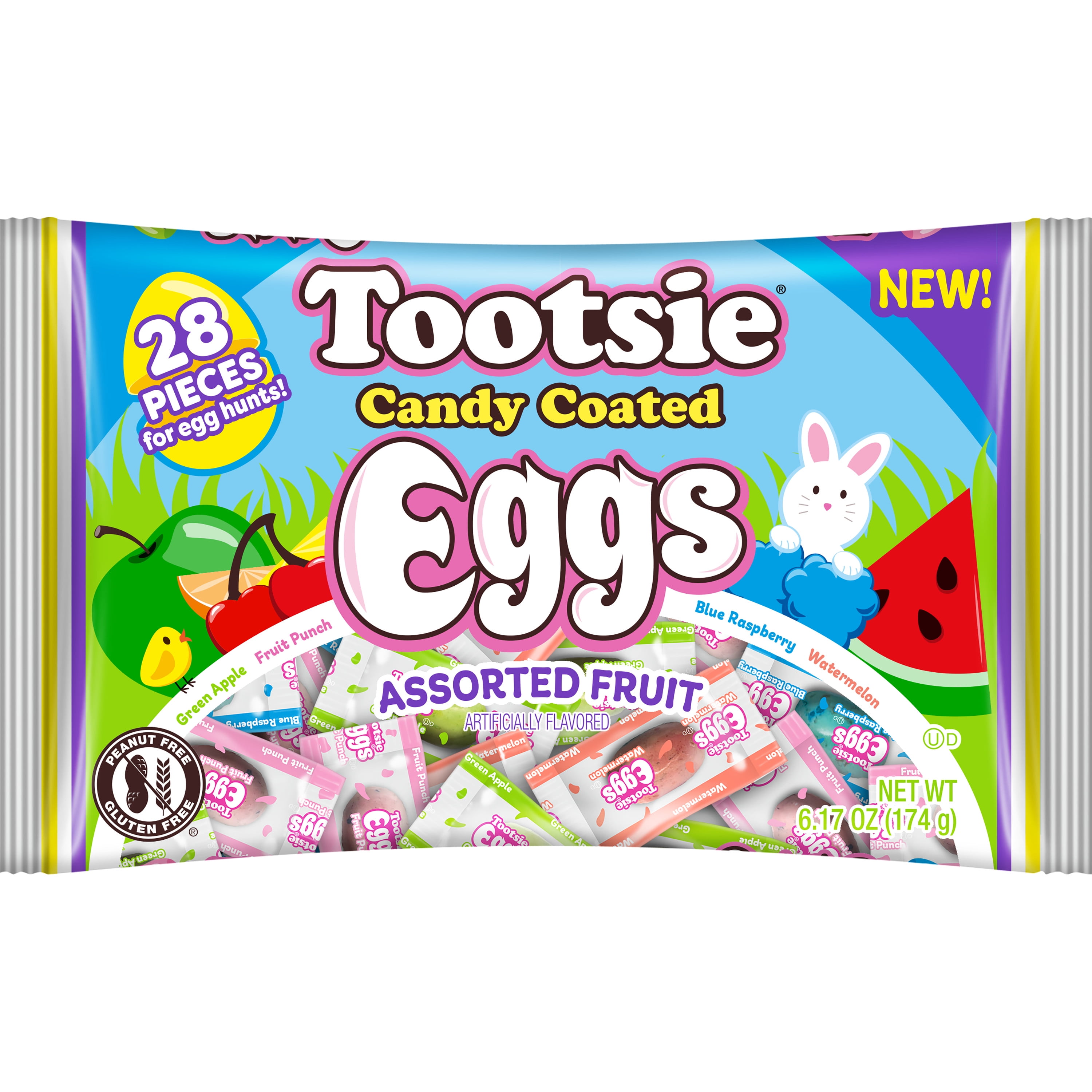 Tootsie Roll Fruit Candy Coated Eggs, Individually Wrapped, 6.17 oz ...