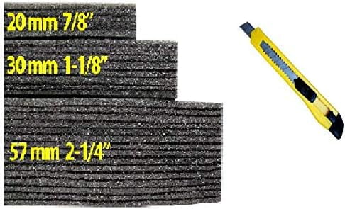 FC Kaizen Foam 2 Feet x 1 Feet, Black with handyct Knife (20mm 7/8 ...