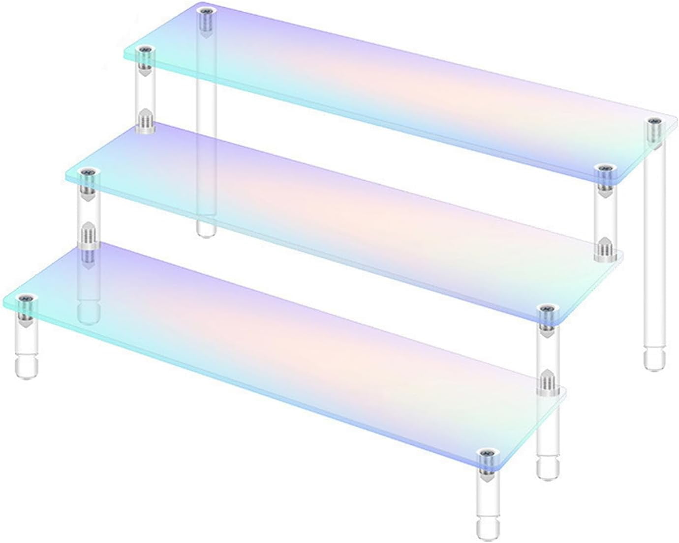FC-Perfume Stand 3 Tier, Colorful Display Risers Stand, Acrylic Shelves ...