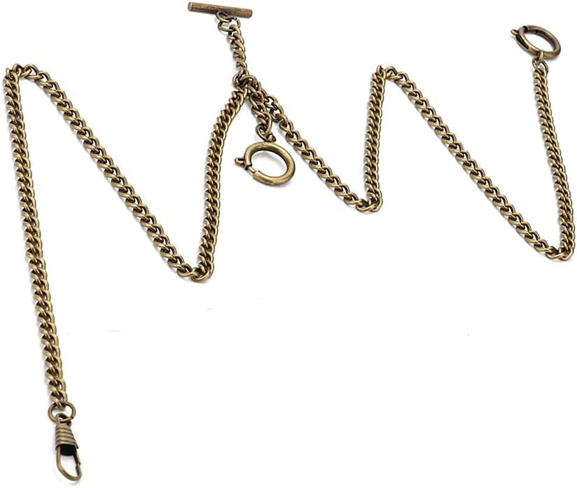 FC-T Bar Pocket Watch Chain, Antique Style Pocket Watch Double Albert ...