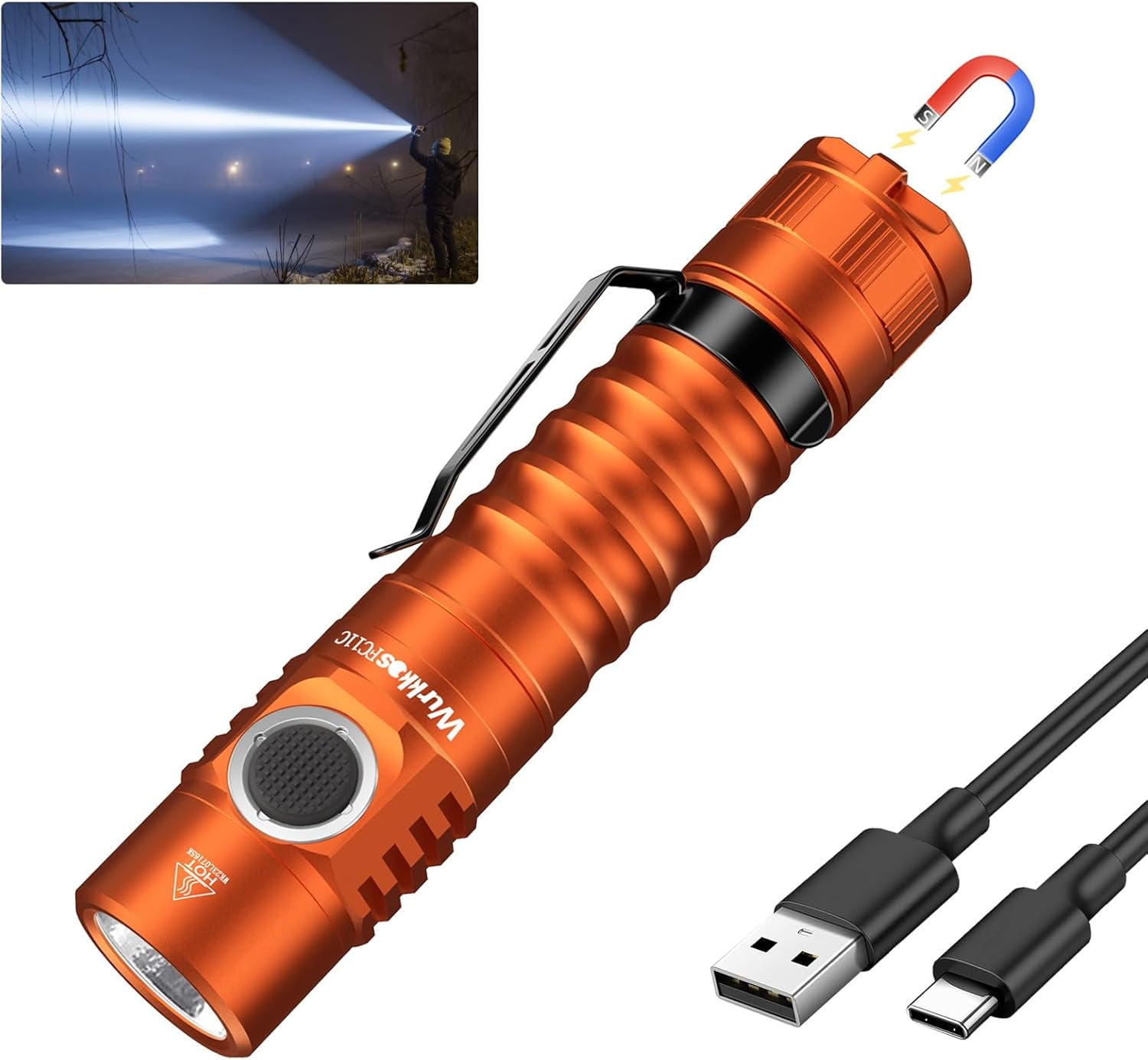 FC11C LED Flashlights Rechargeable -Small Powerful EDC Flashlight 90CRI ...