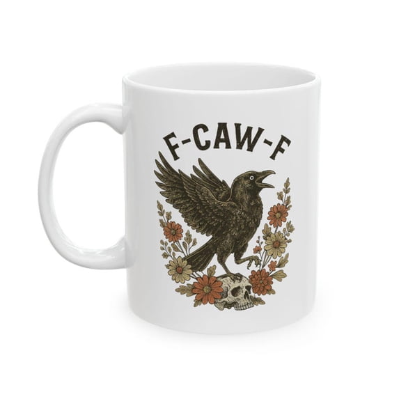 FC1AwF Crow Mug, Funny Black Crow Mug, Humor Meme Raven Coffee Mug ...