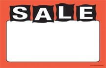 FCA102 Sale Price Cards Signs Fluorescent Red Orange and Black Business ...