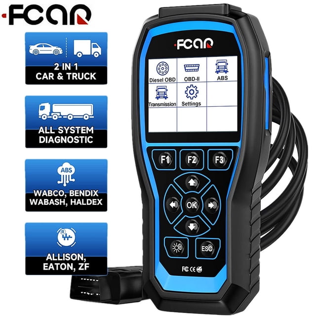 FCAR F507 Diesel Heavy Duty Truck Scanner 2 in 1 OBD2 Scanner Code ...